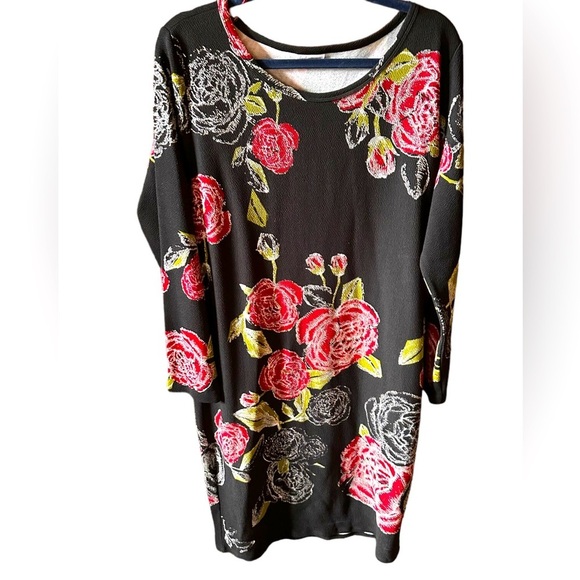 LuLaRoe | Dresses | Lularoe 3x Black With Roses Elegant Debbie Dress ...